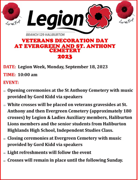Veteran's Decoration Day | Haliburton Legion